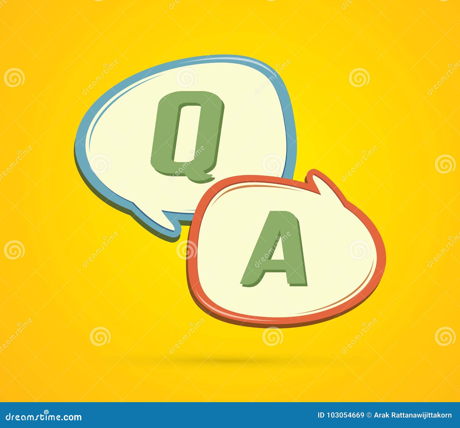 Question and Answer Text in Balloons Graphic Vector. Stock Vector ...