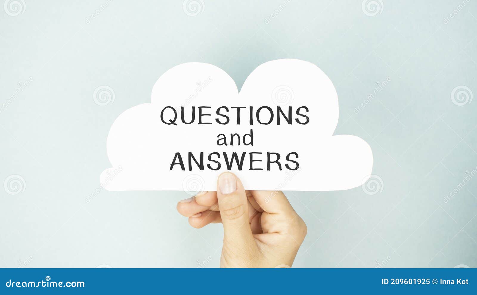 Answer Text on Paper in the Form of a Cloud in Hand Stock Image - Image ...