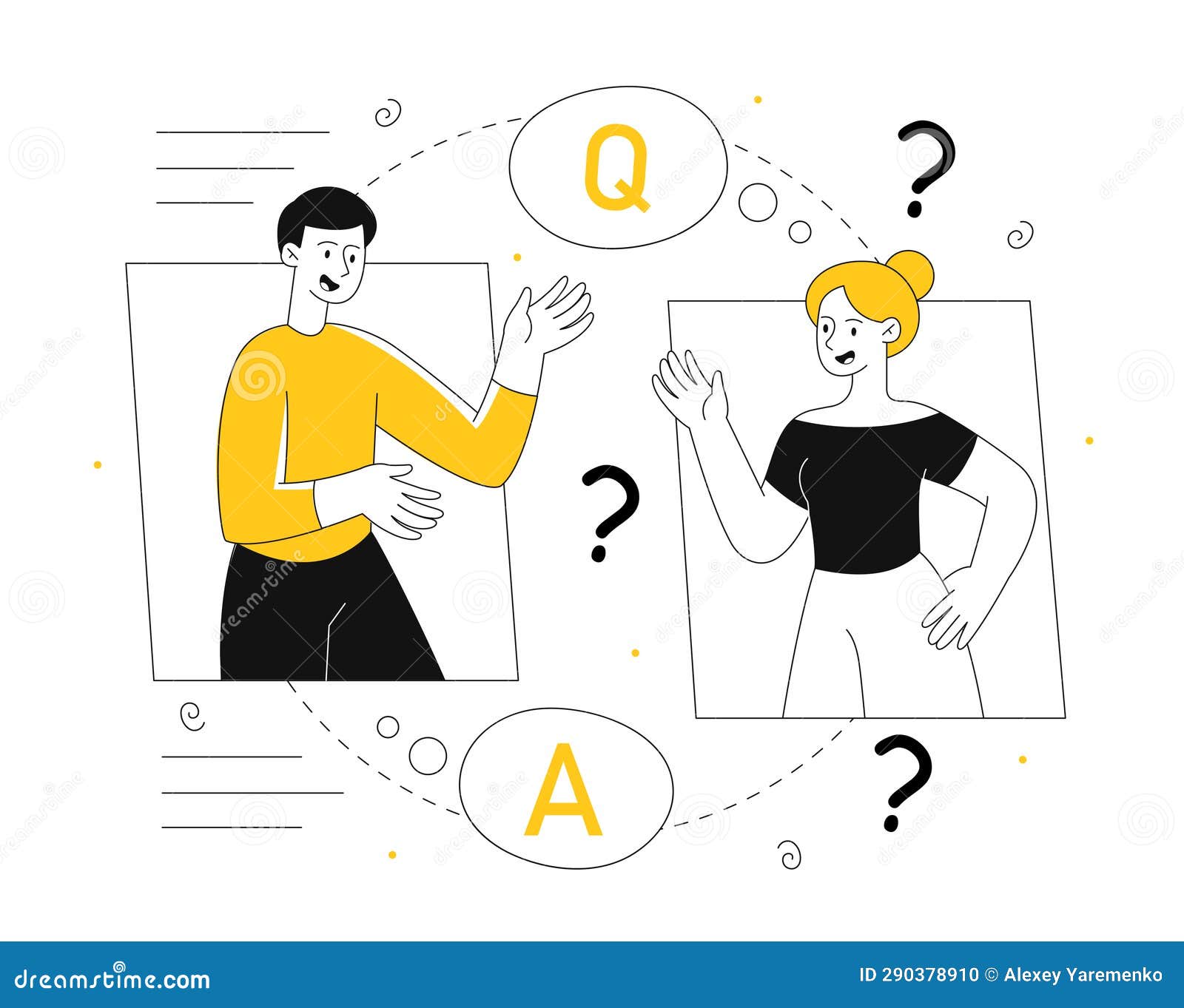 Question Answer Vector Line Concept Stock Vector - Illustration of ...