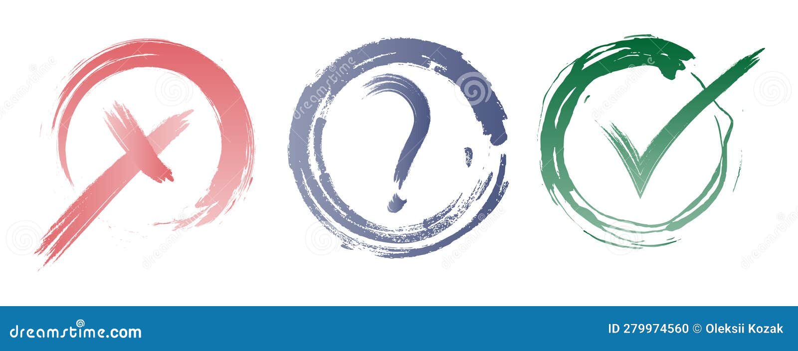 Question, Approval Tick and Rejection Cross. Decision and Response ...