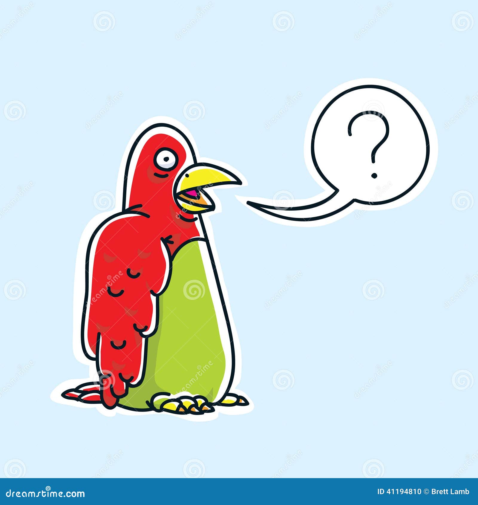 Question Bird stock illustration. Illustration of cartoon - 41194810
