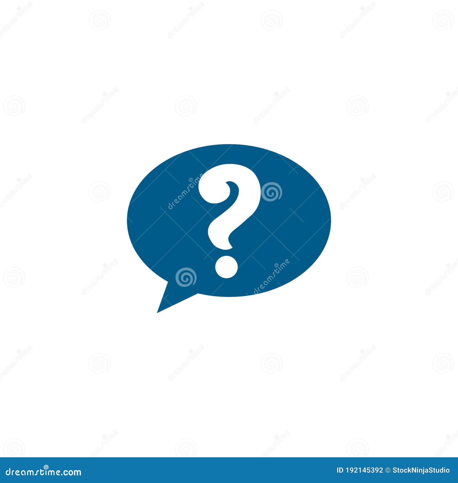 Question Blue Icon on White Background. Blue Flat Style Vector ...