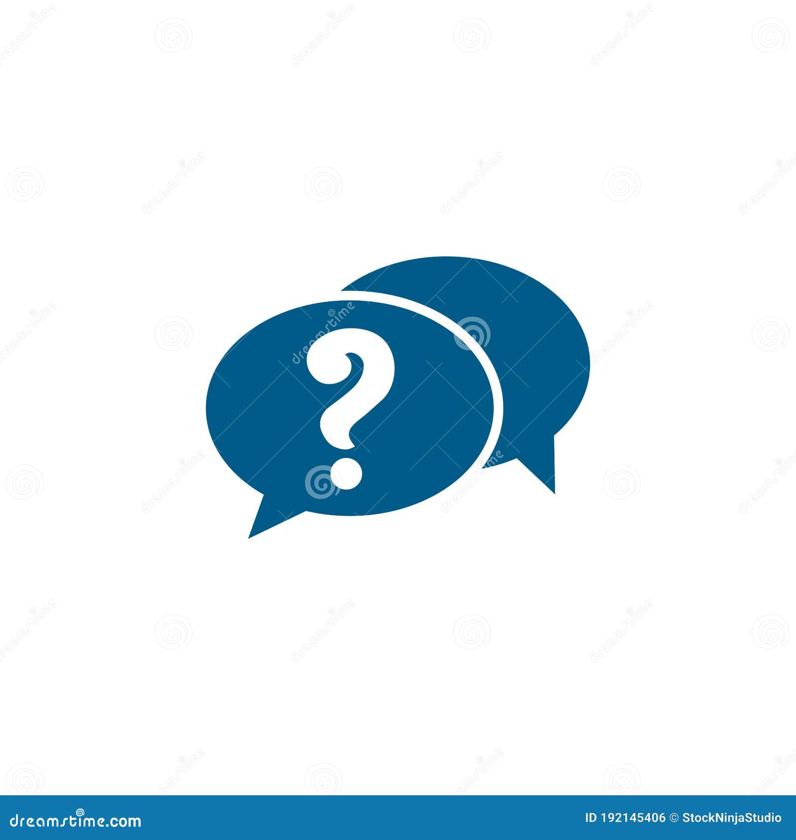 Question Blue Icon on White Background. Blue Flat Style Vector ...