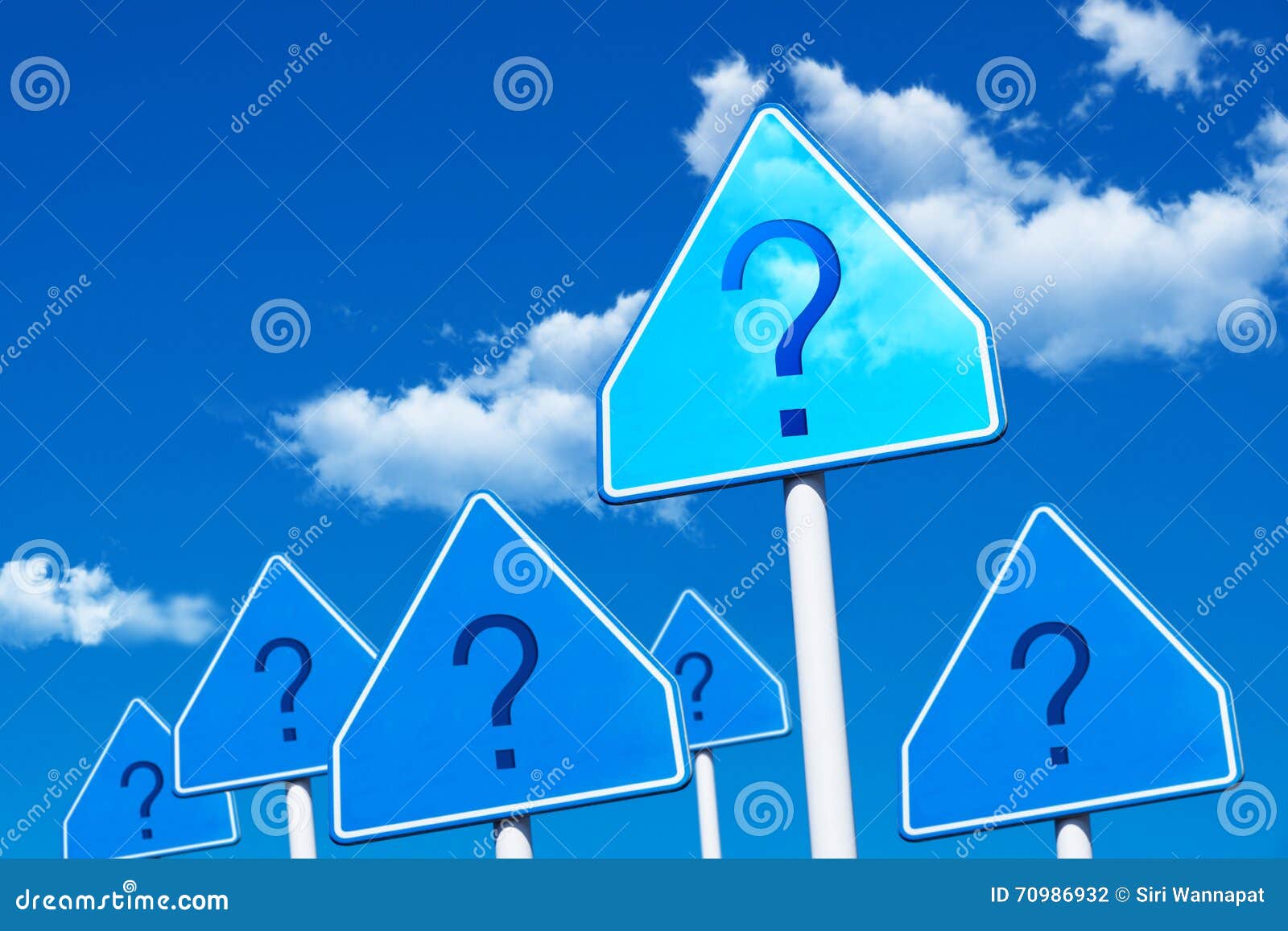 Question on Blue Sky stock photo. Image of science, solution - 70986932