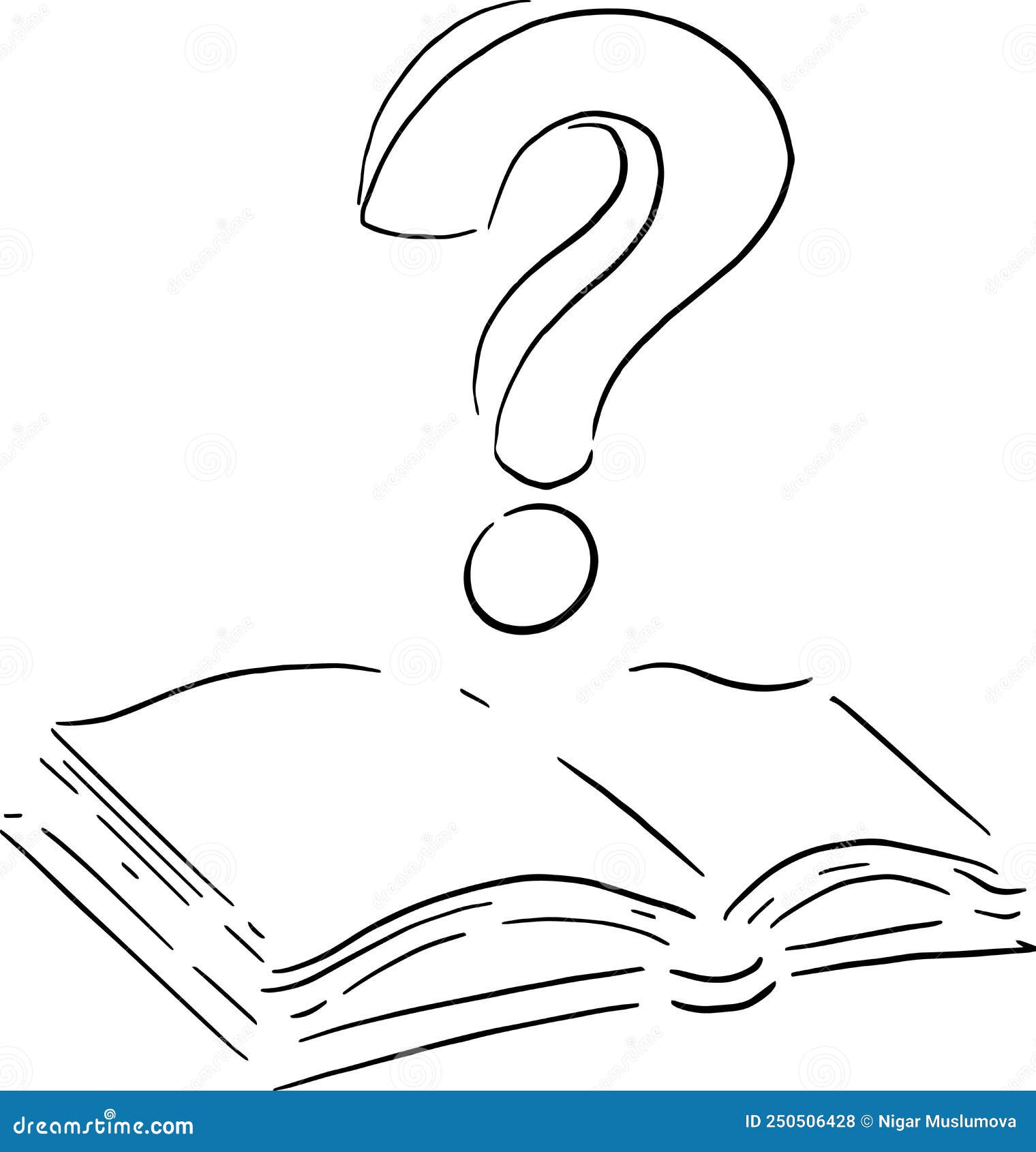 Question, Book, Hand Draw Line Vector Illustration Stock Vector ...