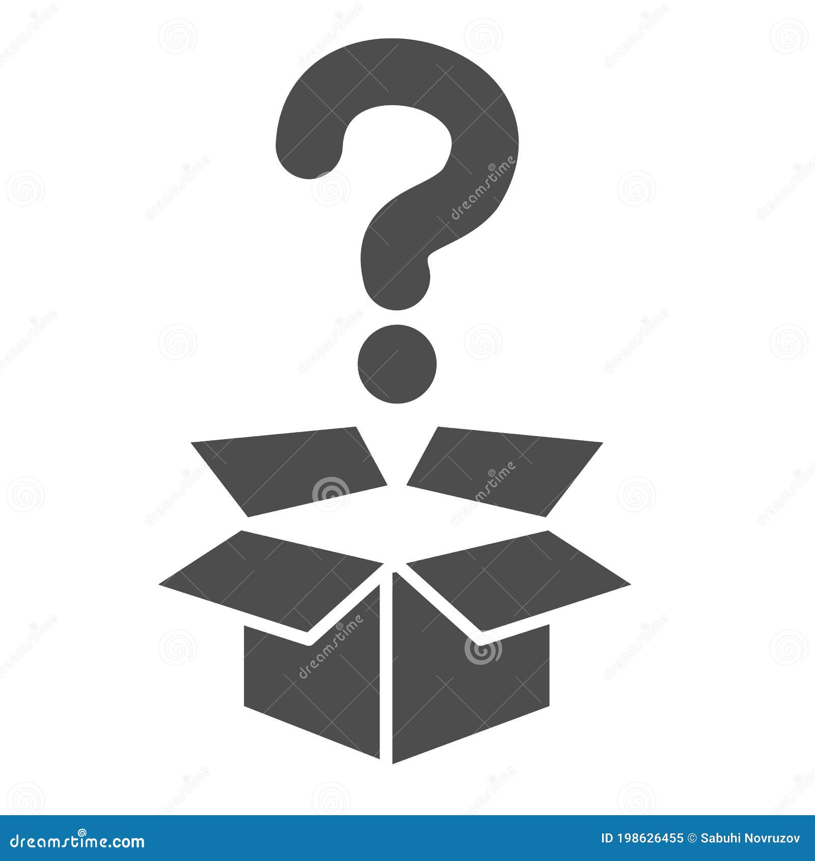 Question and Box Solid Icon, Delivery Concept, Carton Box with Question ...