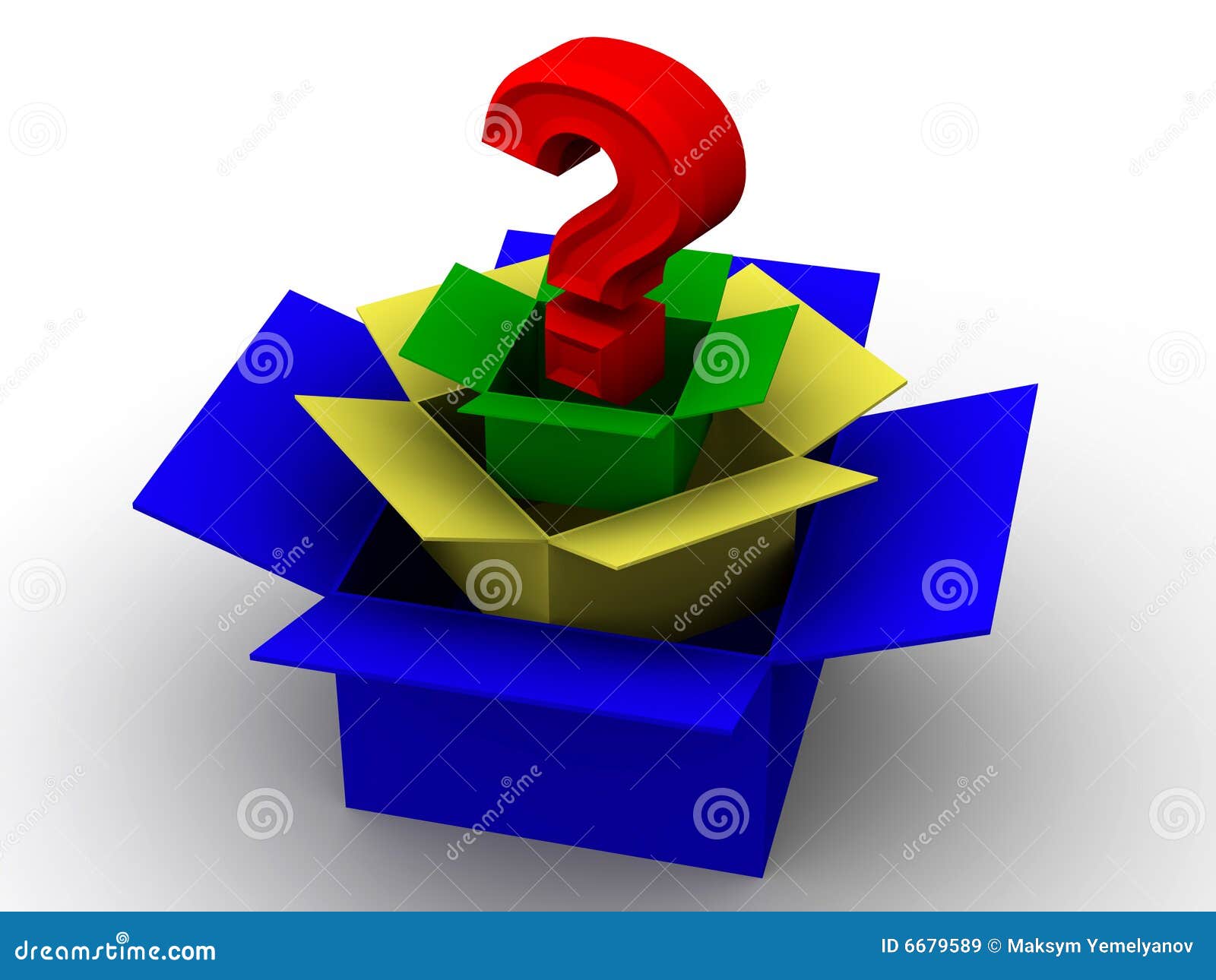 Question from boxes. 3d stock illustration. Illustration of mark - 6679589