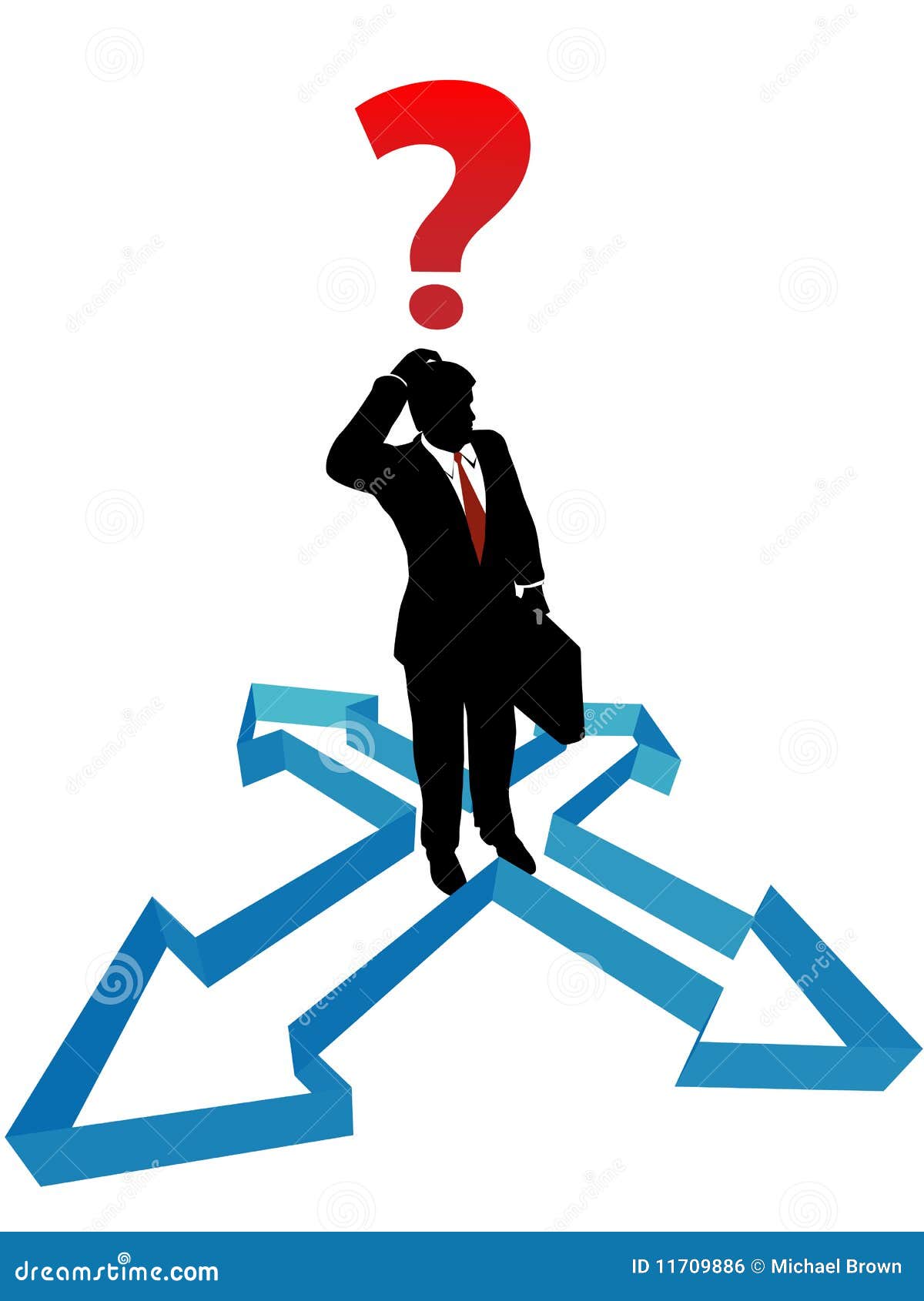 Question Businessman Indecision Direction Arrows Stock Vector ...