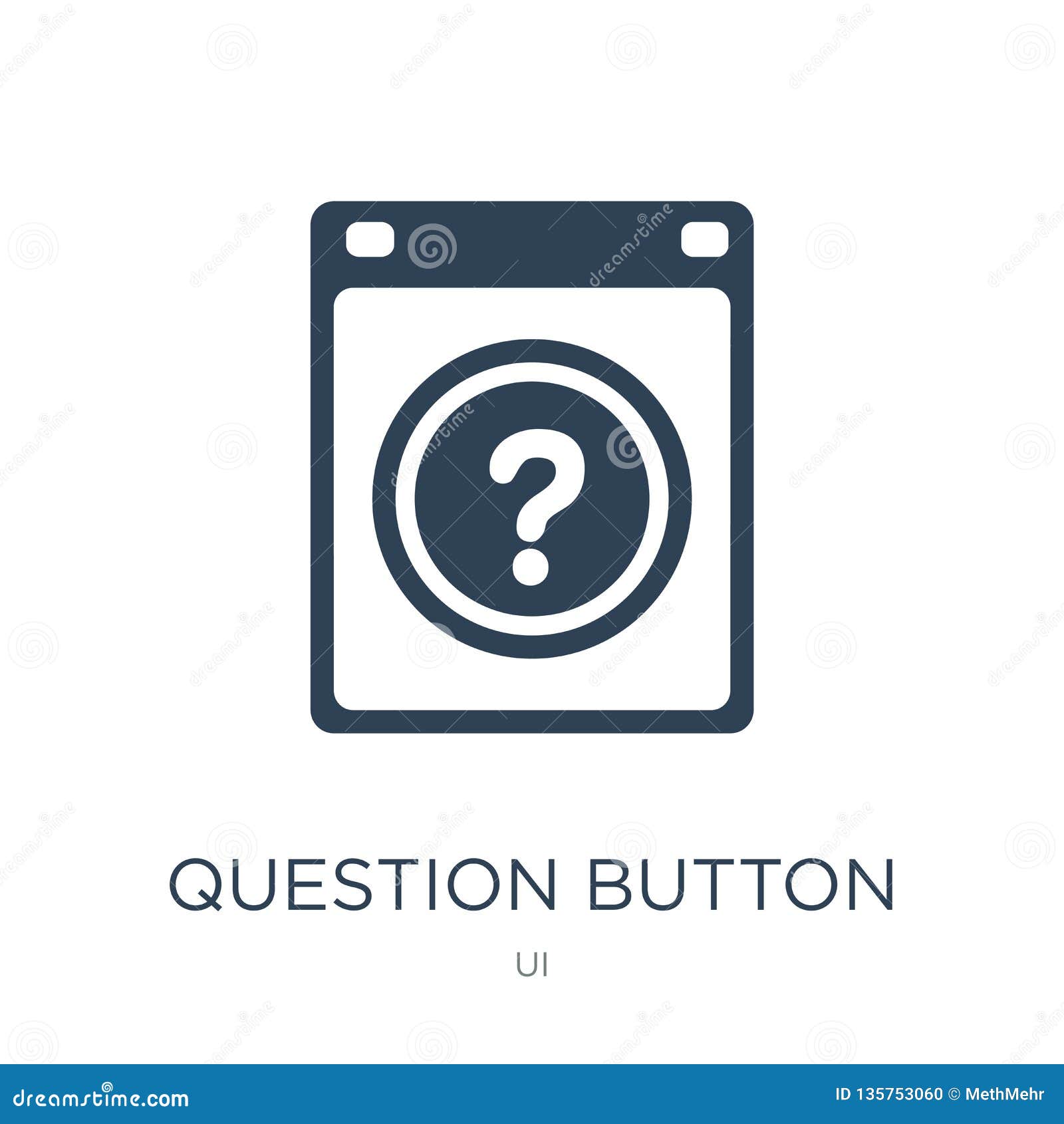 Question Button Icon in Trendy Design Style. Question Button Icon ...