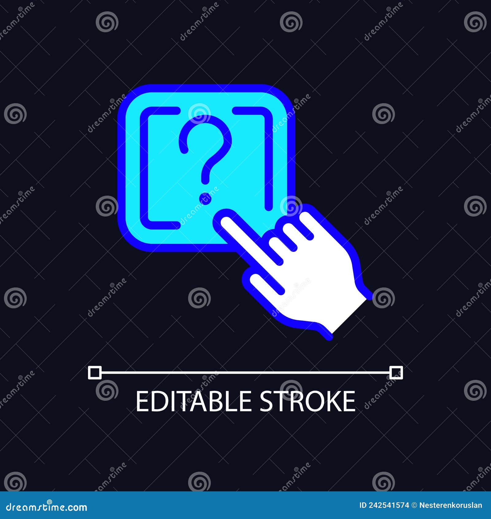 Question Button RGB Color Icon for Dark Theme Stock Vector ...