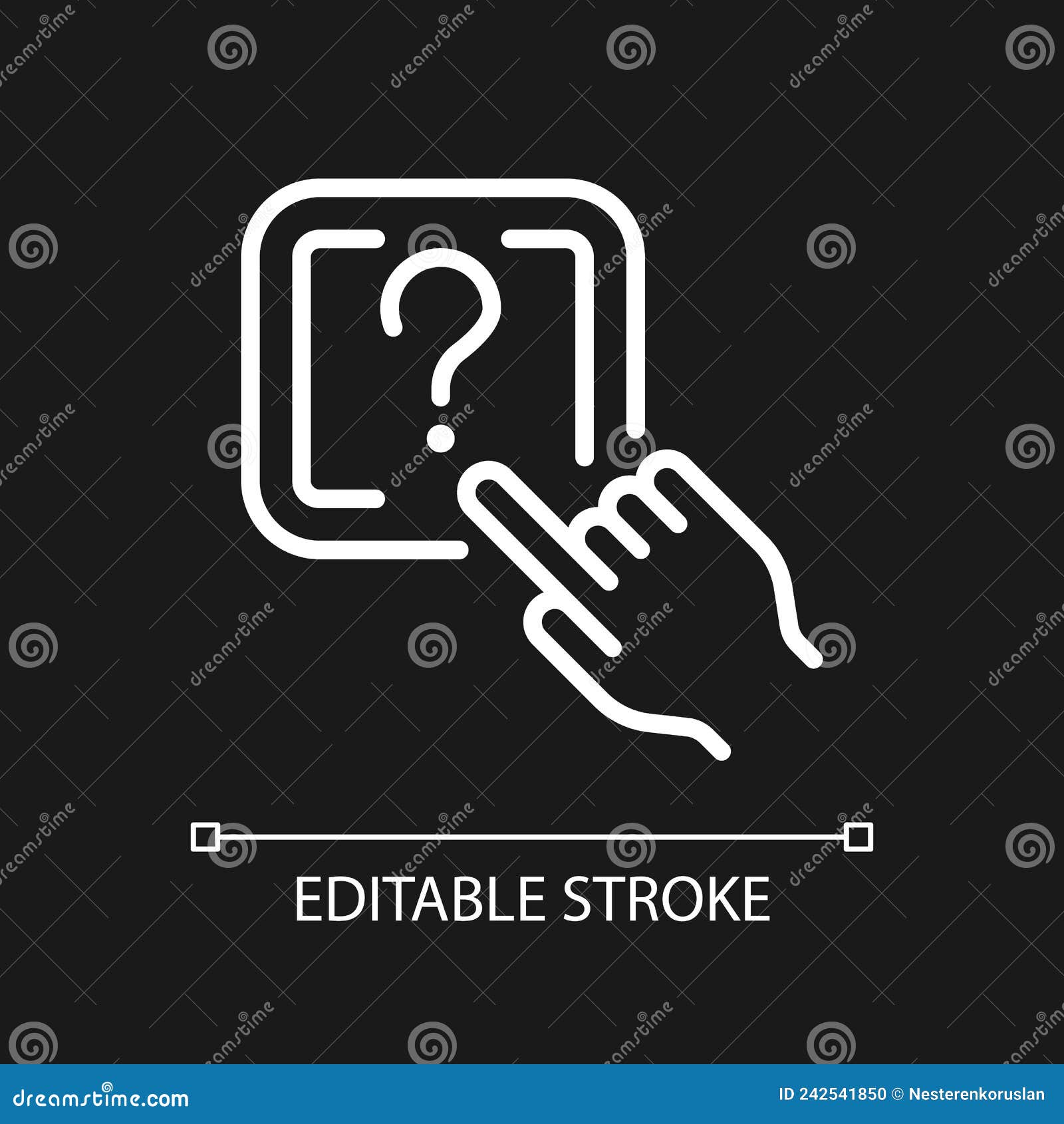 Question Button White Linear Icon for Dark Theme Stock Vector ...
