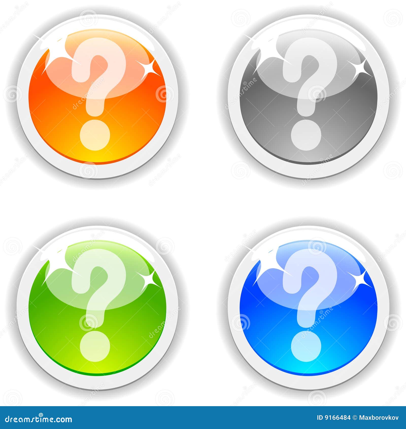 Question buttons. stock vector. Illustration of glossy - 9166484