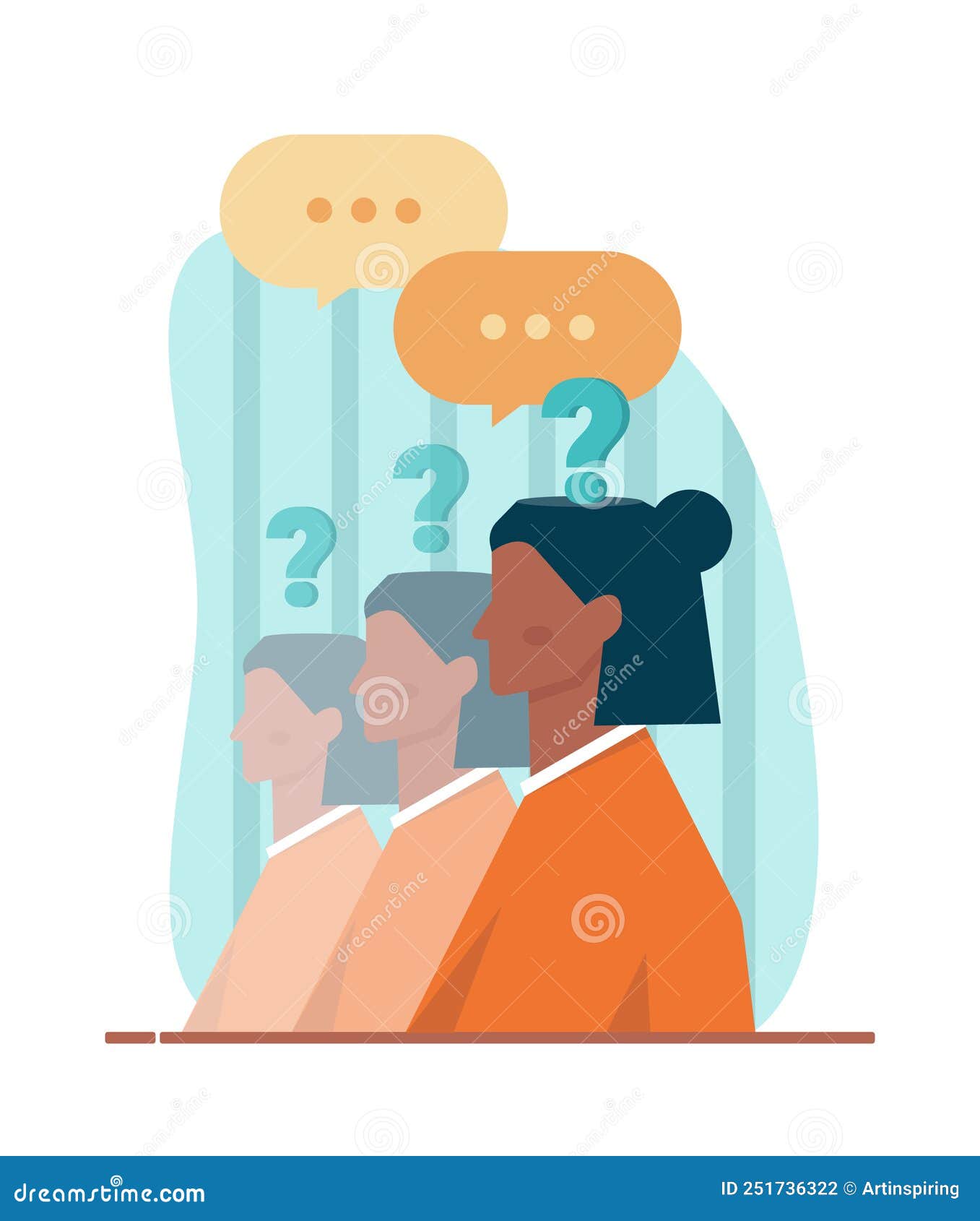 Question Concept. Confused Character in Doubt with Big Question Stock ...