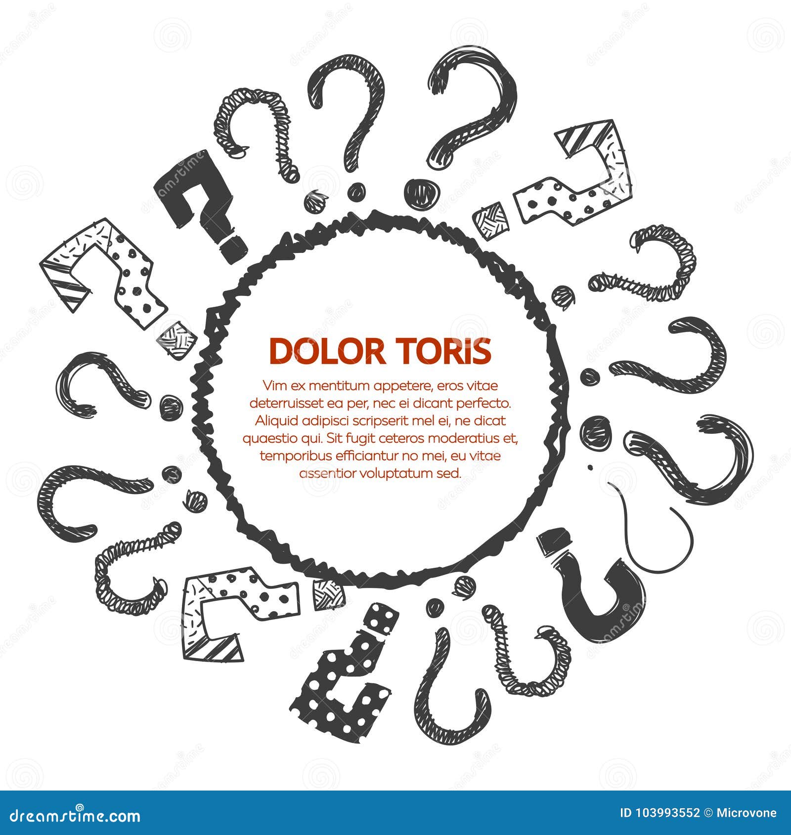 Question Concept Design - Hand Drawn Frame and Question Marks Stock ...