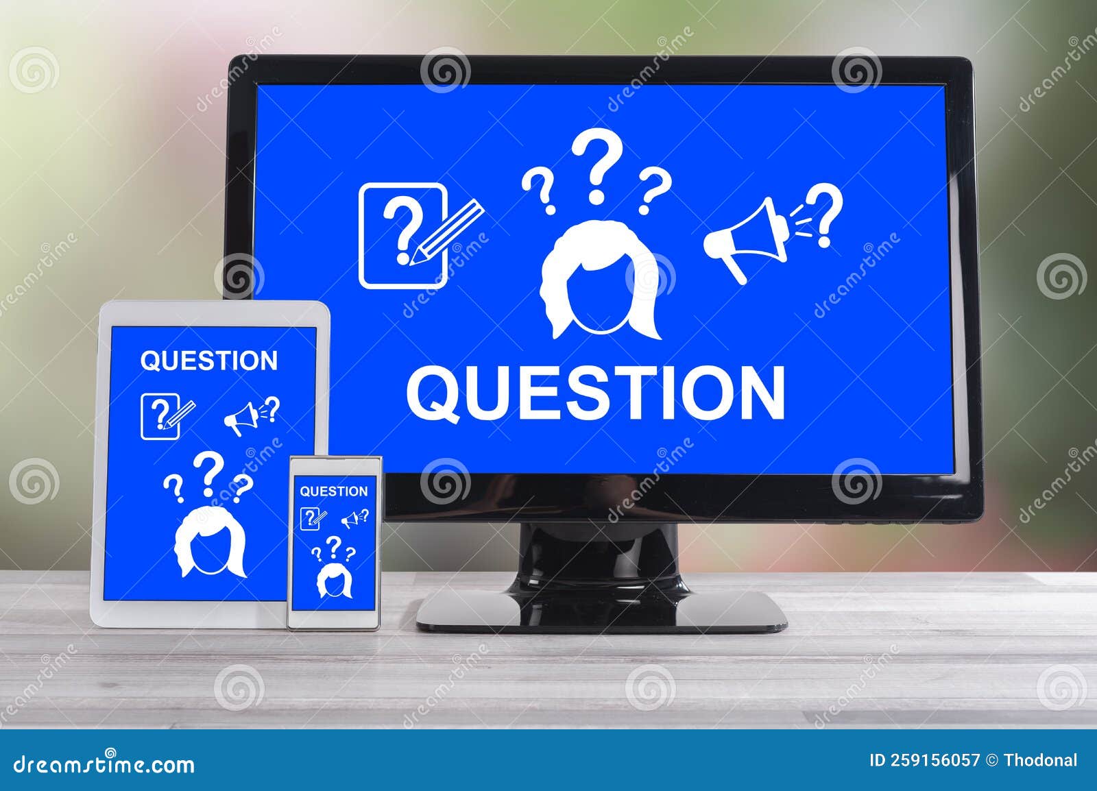 Question Concept on Different Devices Stock Image - Image of smartphone ...
