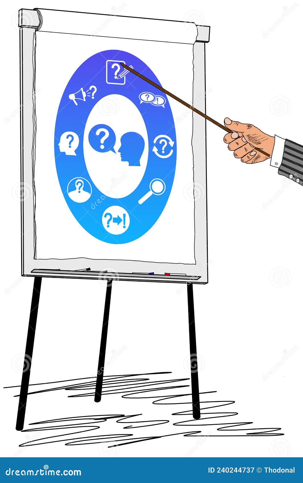 Question Concept Drawn on a Flipchart Stock Illustration - Illustration ...