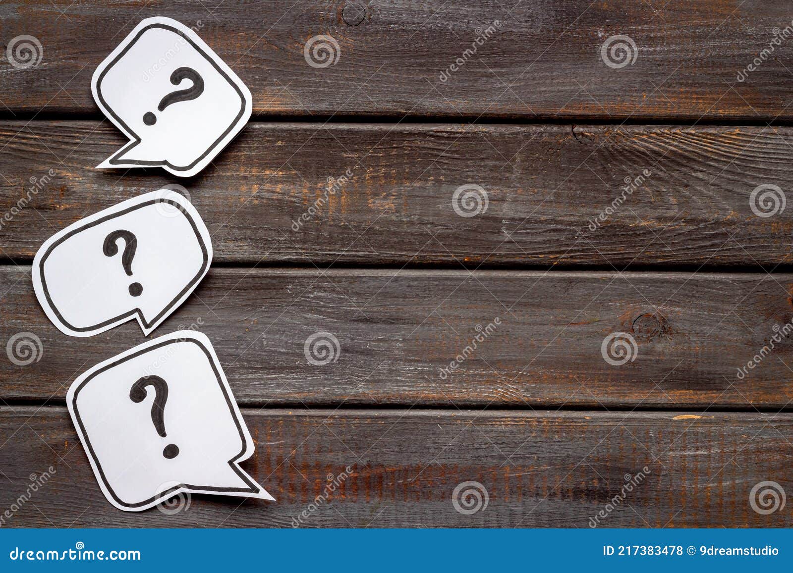 Ask Question Concept. Question Mark on Speech Bubbles, Top View Stock ...