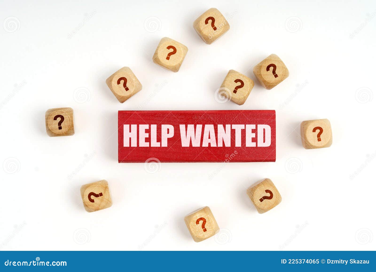 On the Table are Cubes with Questions and a Red Plaque with the ...