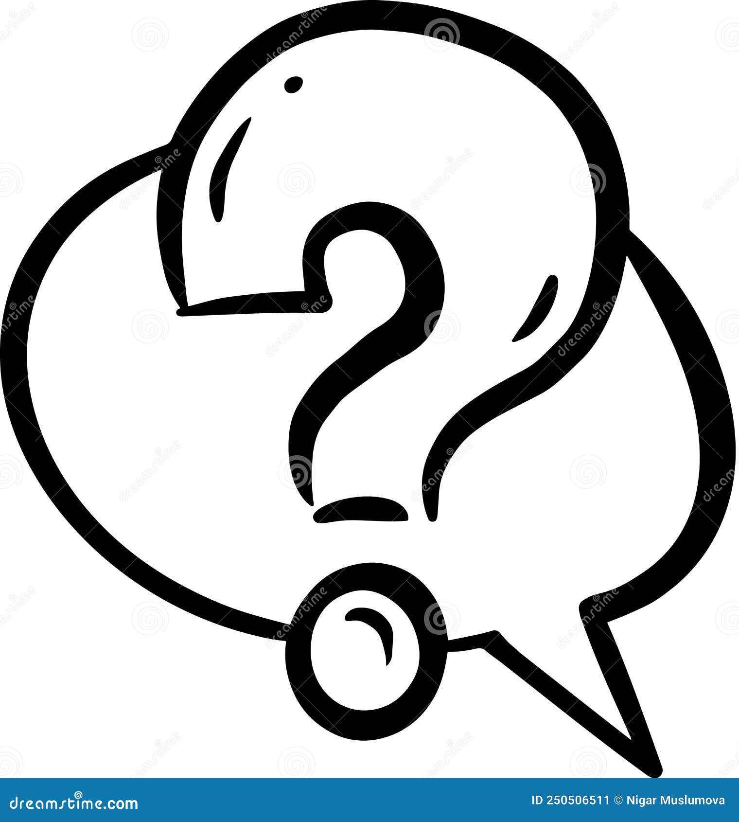 Question, Conversation Bubble, Hand Draw Line Vector Illustration Stock ...