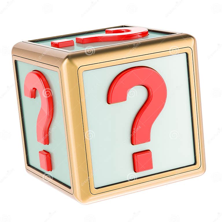 Question Cube, 3D Rendering Stock Illustration - Illustration of answer ...