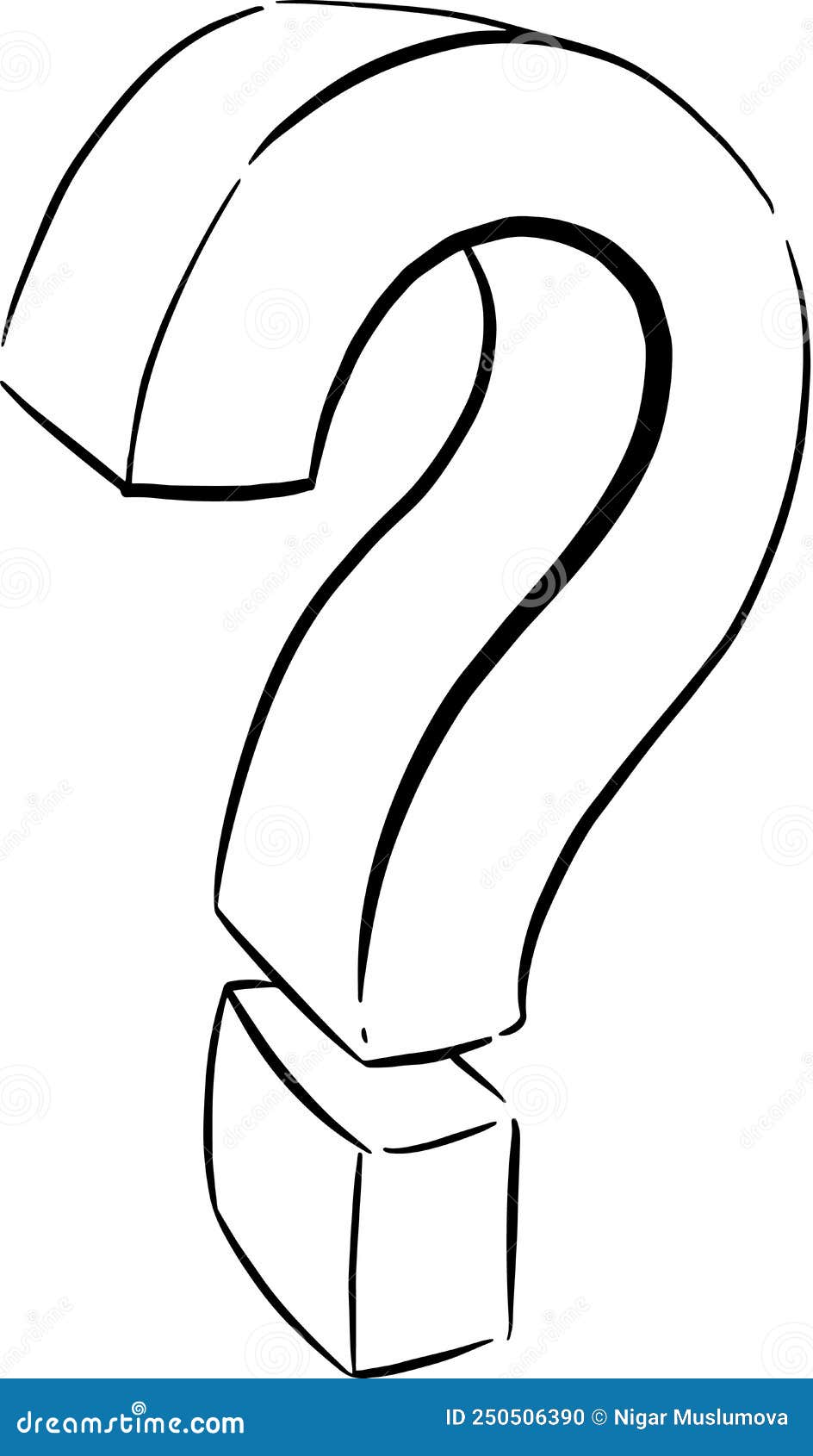 Question, 3d, Hand Draw Line Vector Illustration Stock Vector ...