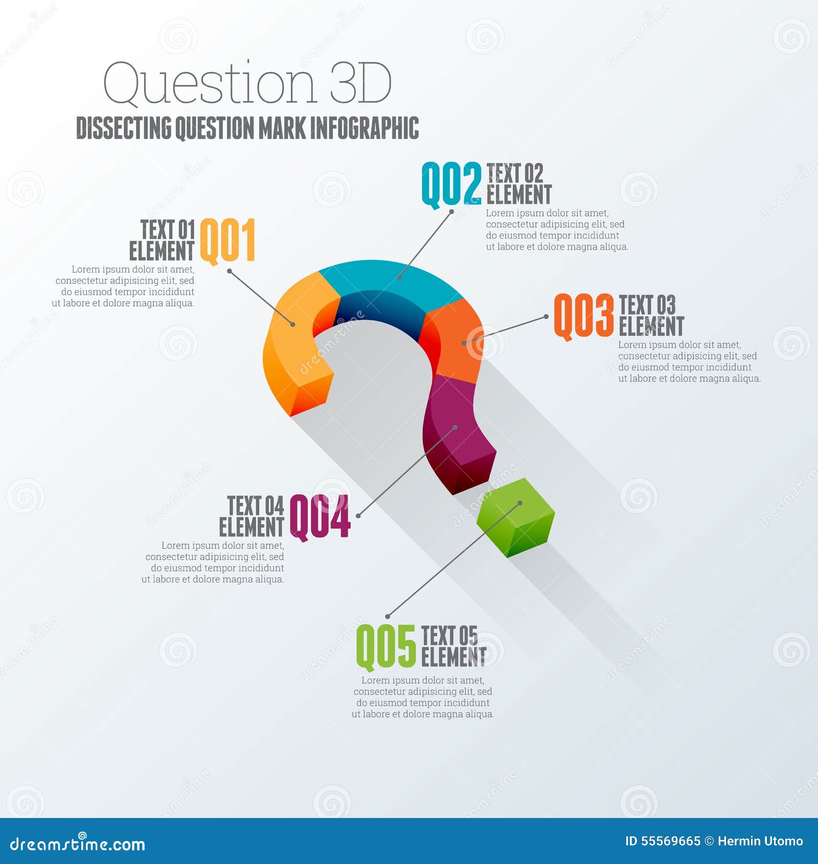 Question 3D Infographic illustration de vecteur. Illustration du dessin ...