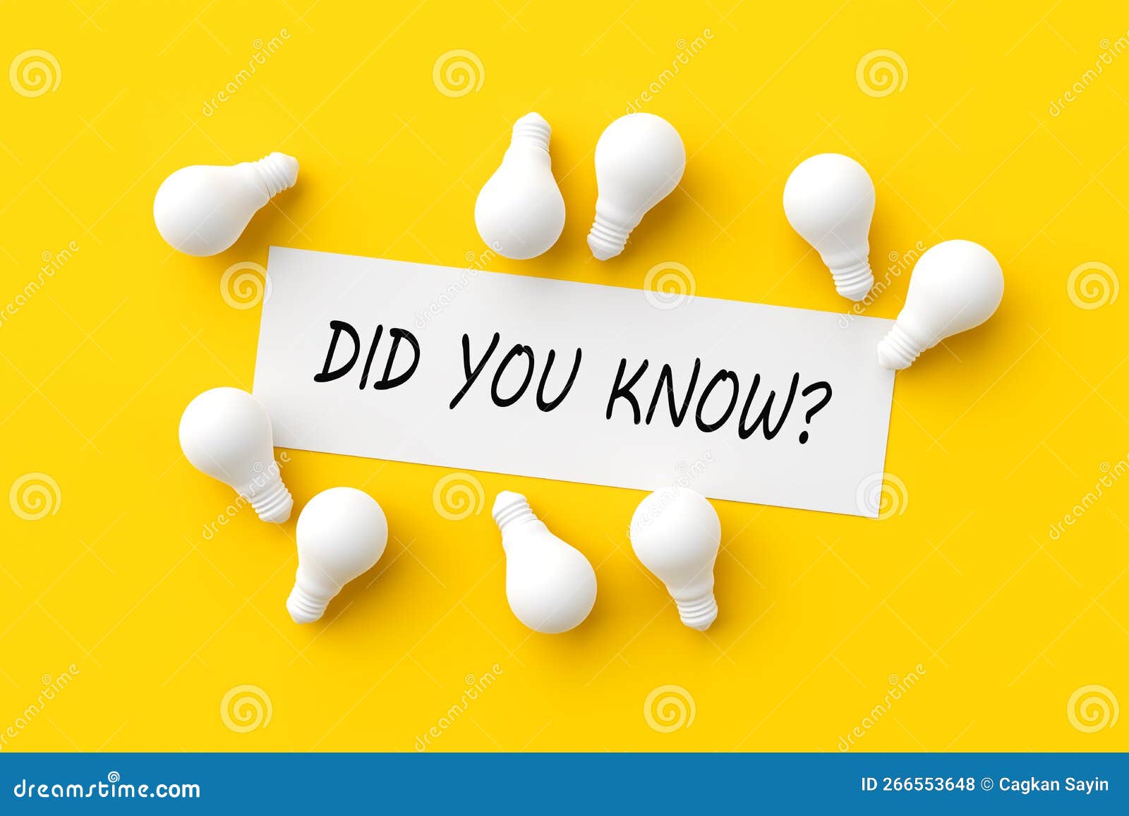 The Question Did You Know on White Paper Surrounded with Light Bulbs ...