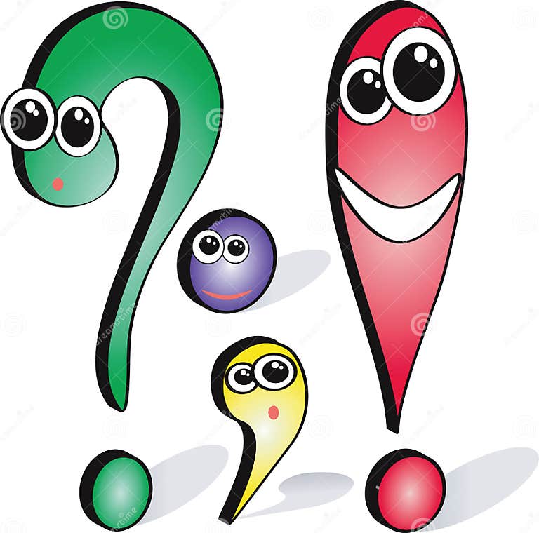 Question,exclamation,comma,point. Stock Vector - Illustration of font ...