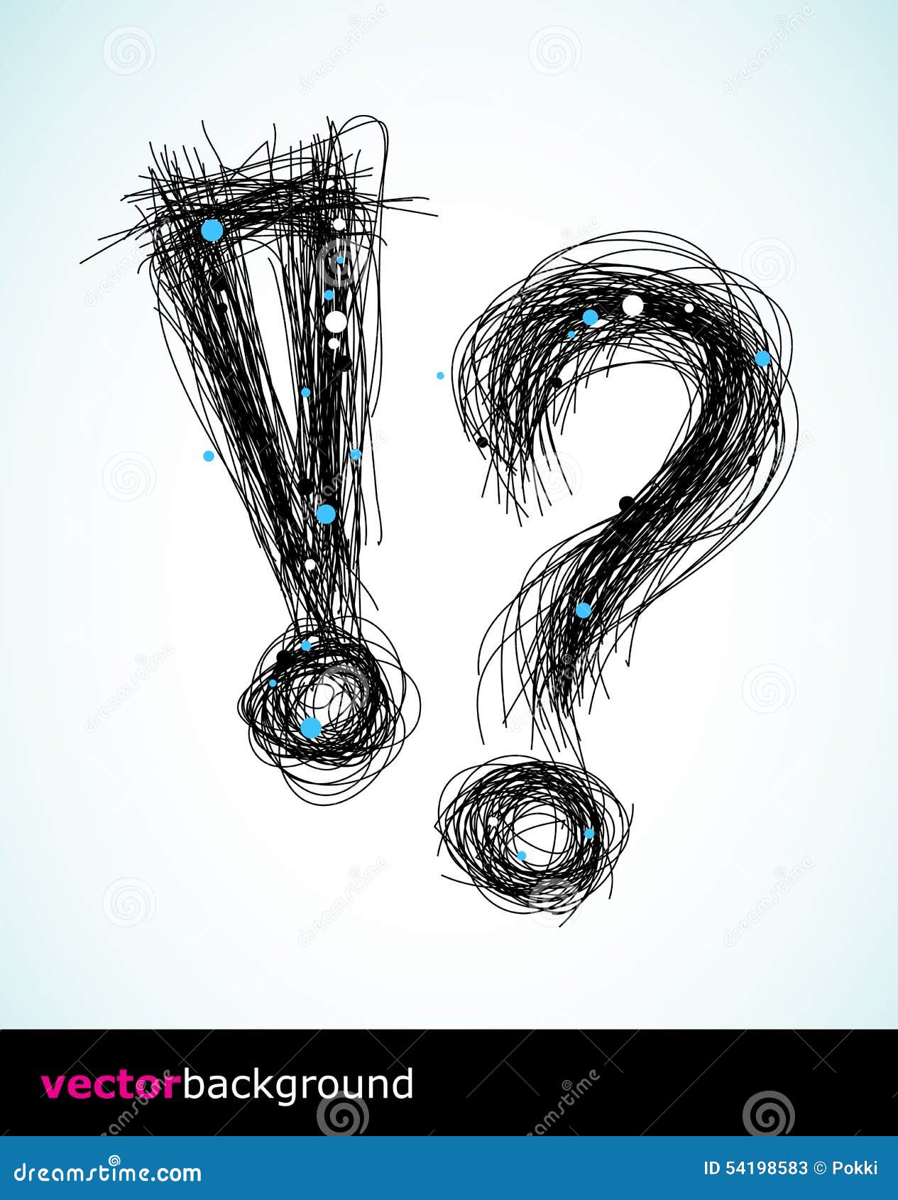 Question And Exclamation Mark Created From Lines And Circles. Cartoon ...