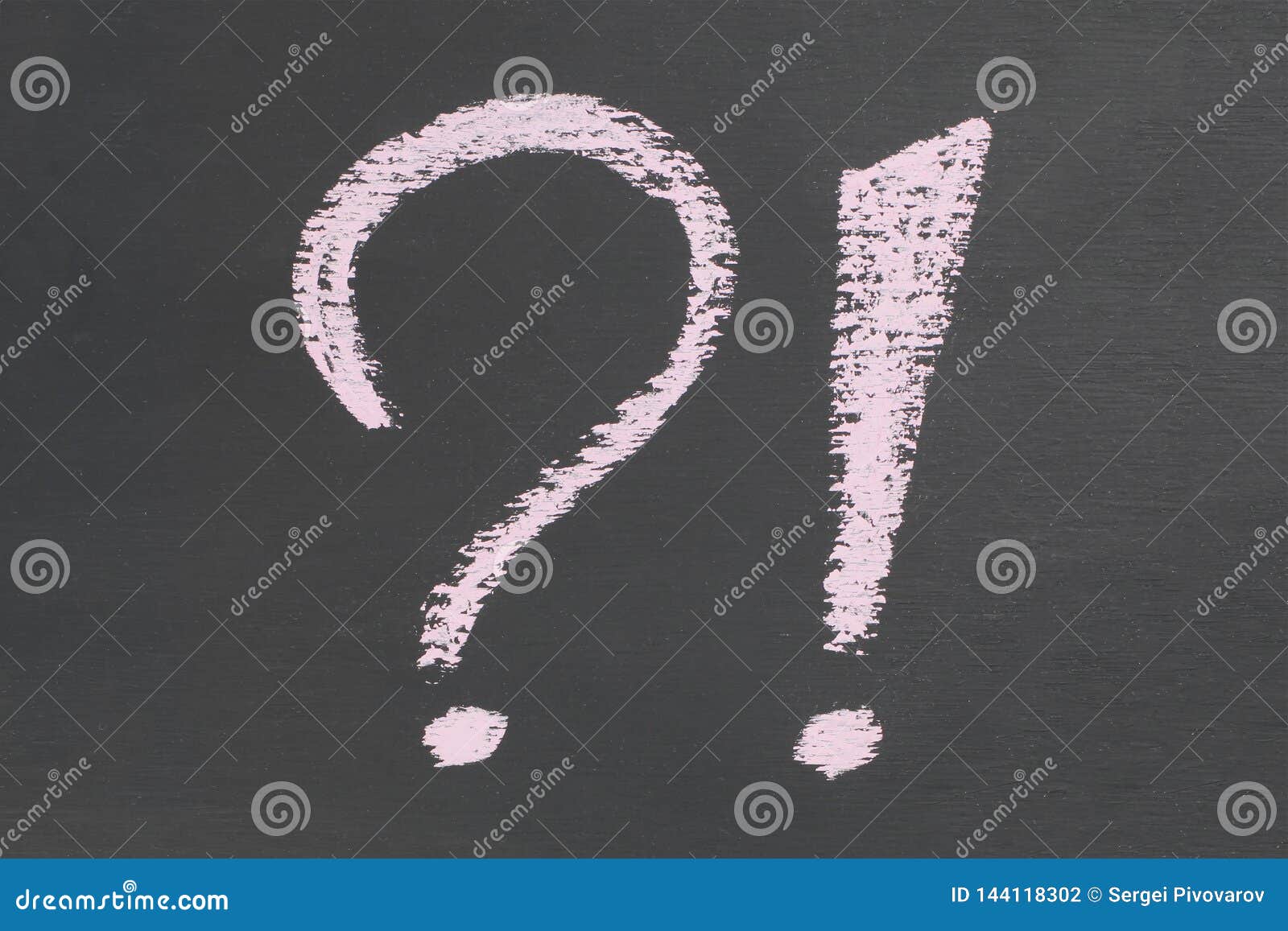 Question Exclamation Mark. Pink Chalk Sign on Black Slate-based Design ...