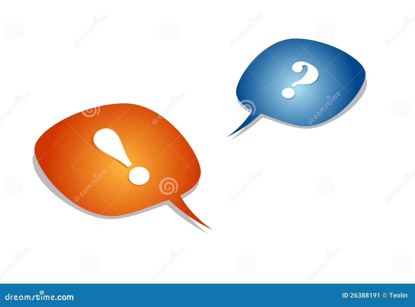 Question and Exclamation Mark with Speech Bubbles Stock Illustration - Illustration of point ...