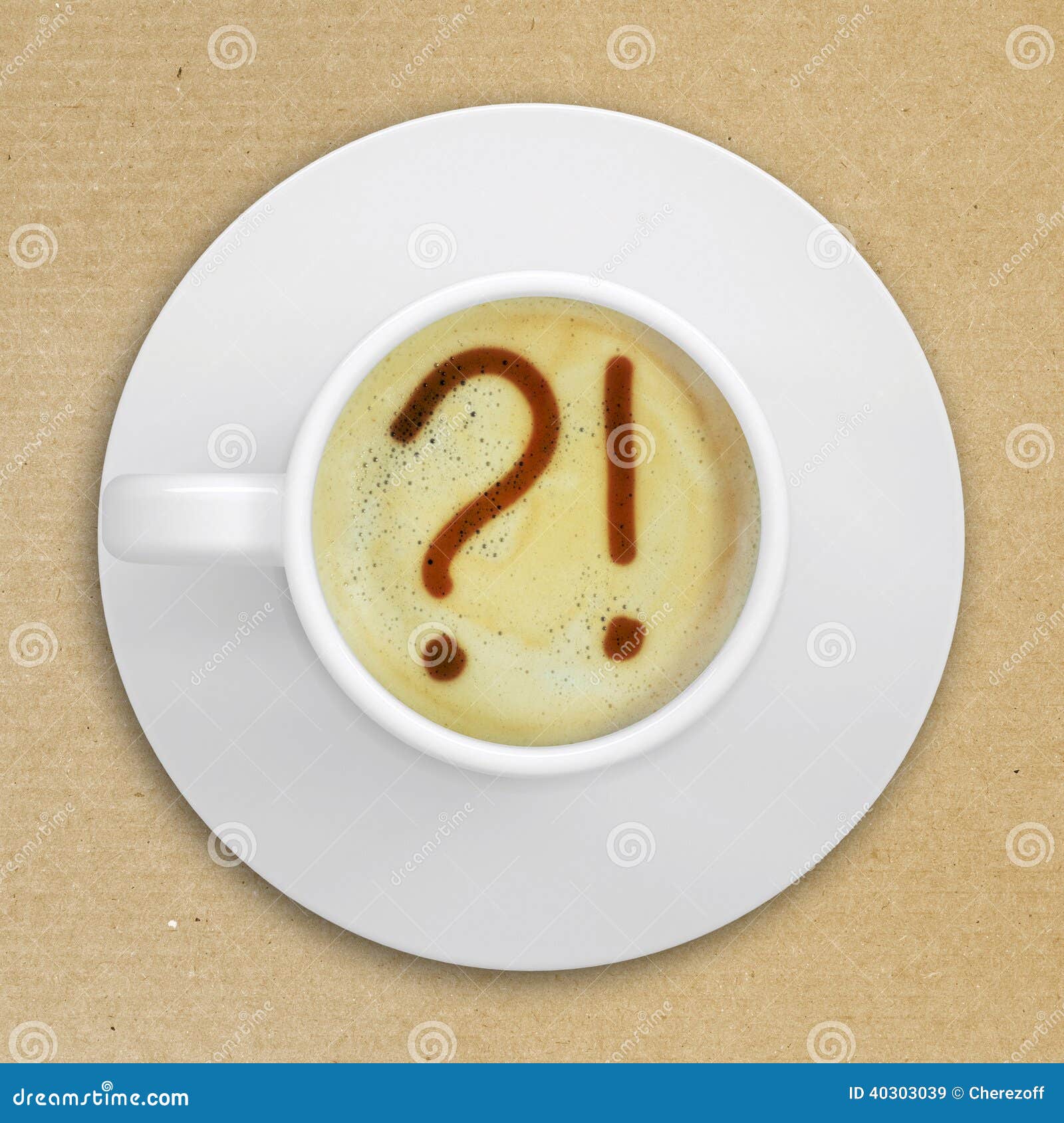 Question and Exclamation Marks in the Coffee Foam Stock Image - Image ...