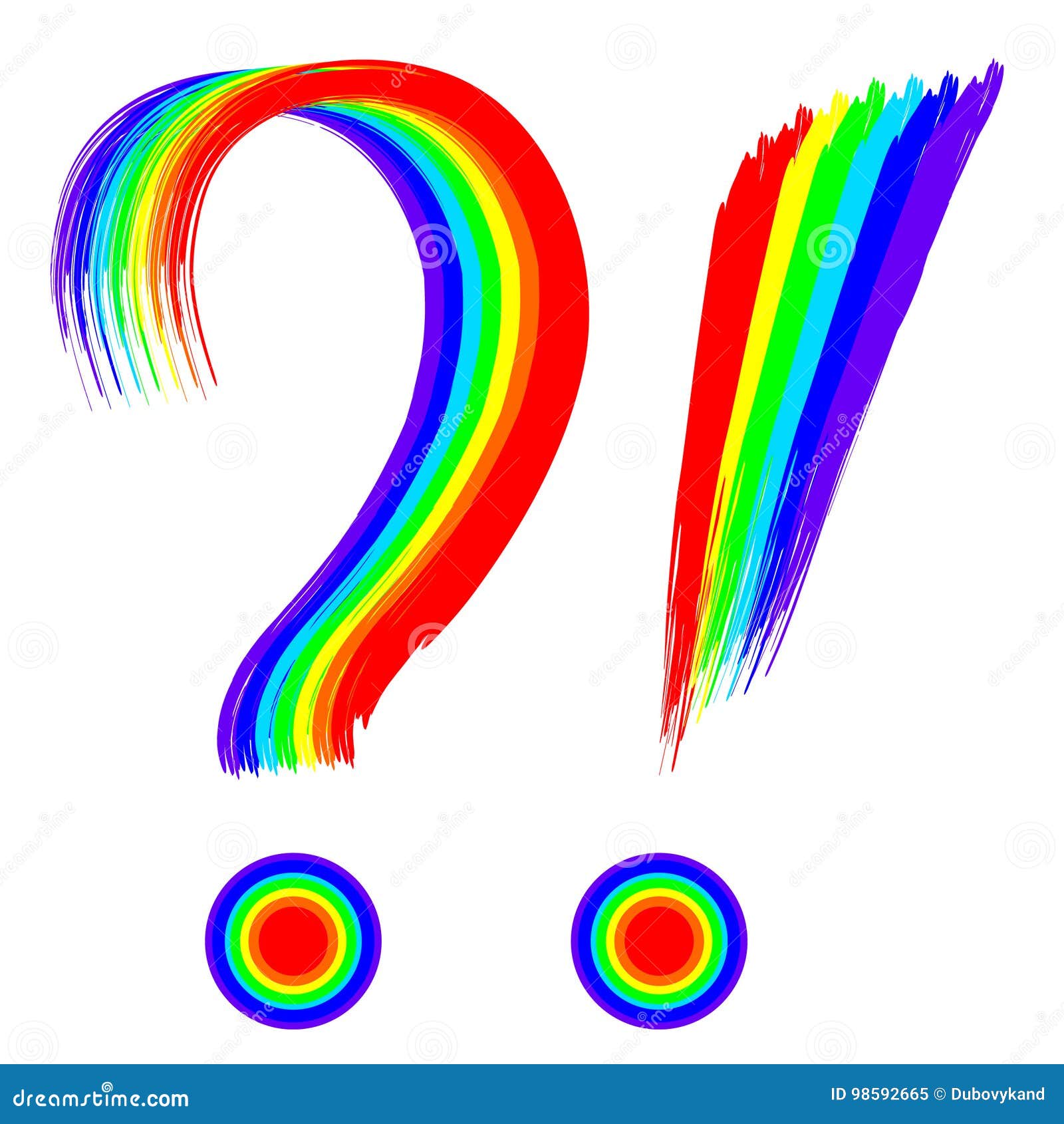 Question & Exclamation Marks Rainbow Painted Stock Vector ...