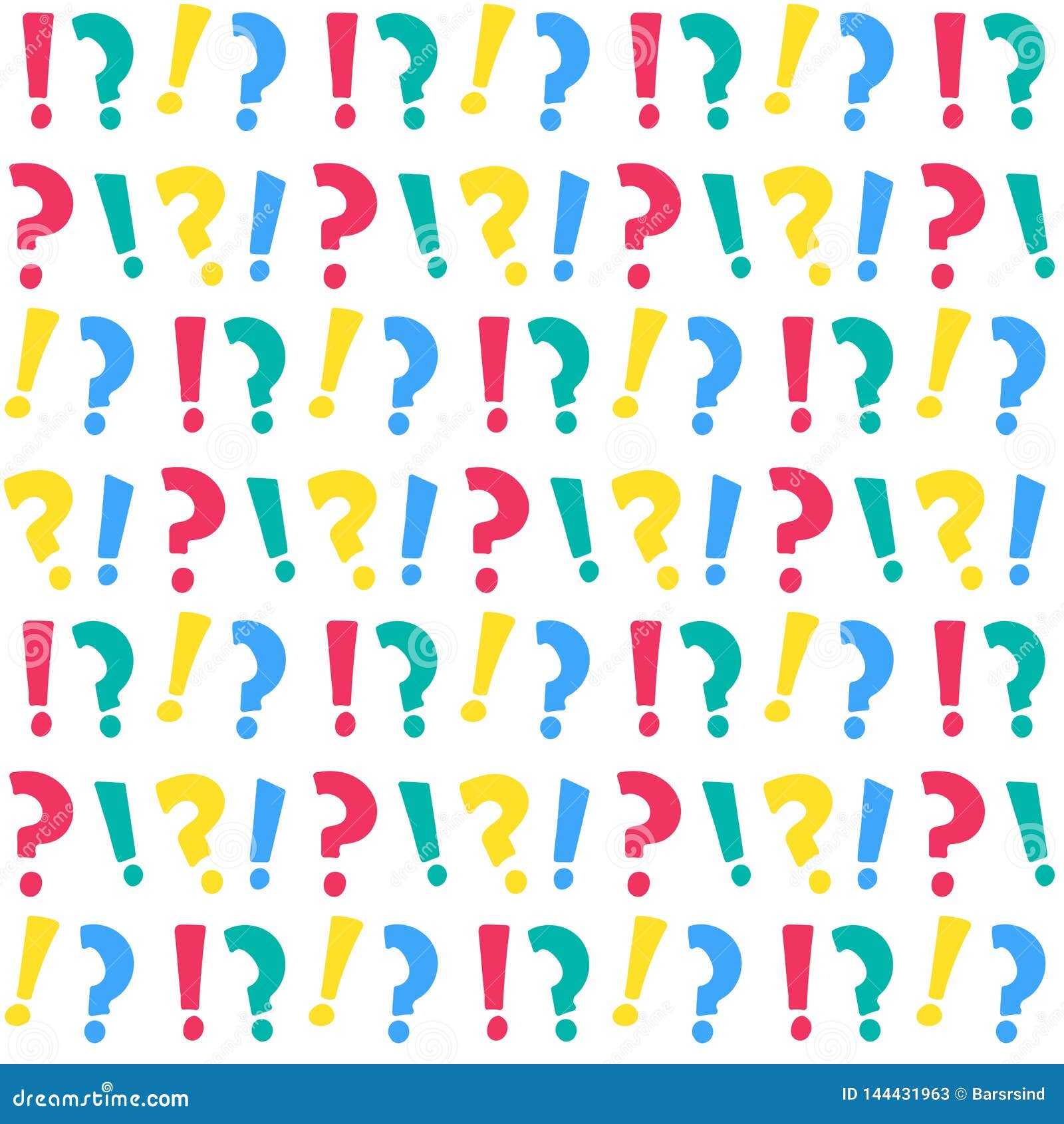 Question and Exclamation Marks Seamless Pattern Stock Illustration ...