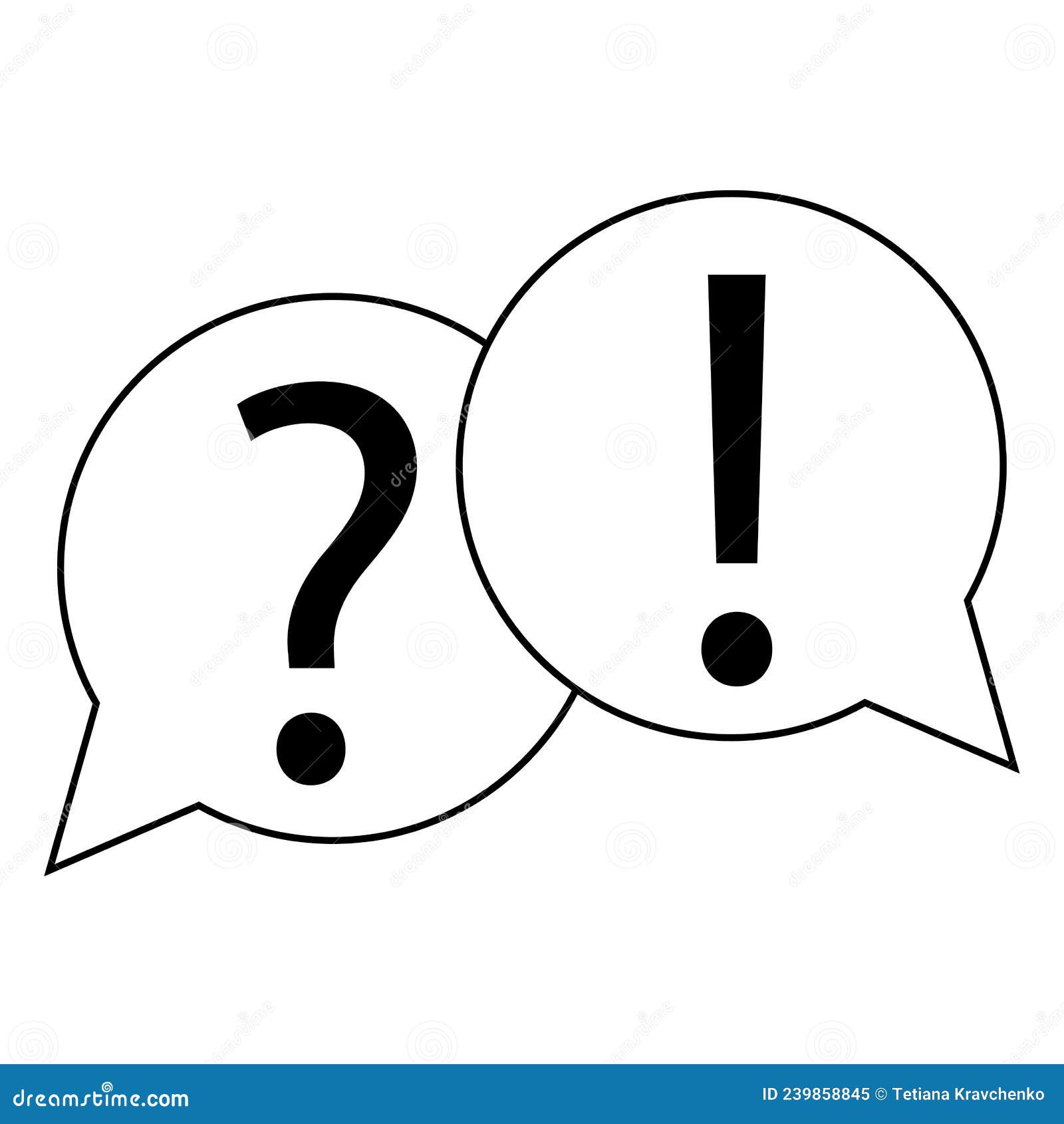 Question and Exclamation Sign. Speech Bubble. Outline Shape. Answer and ...