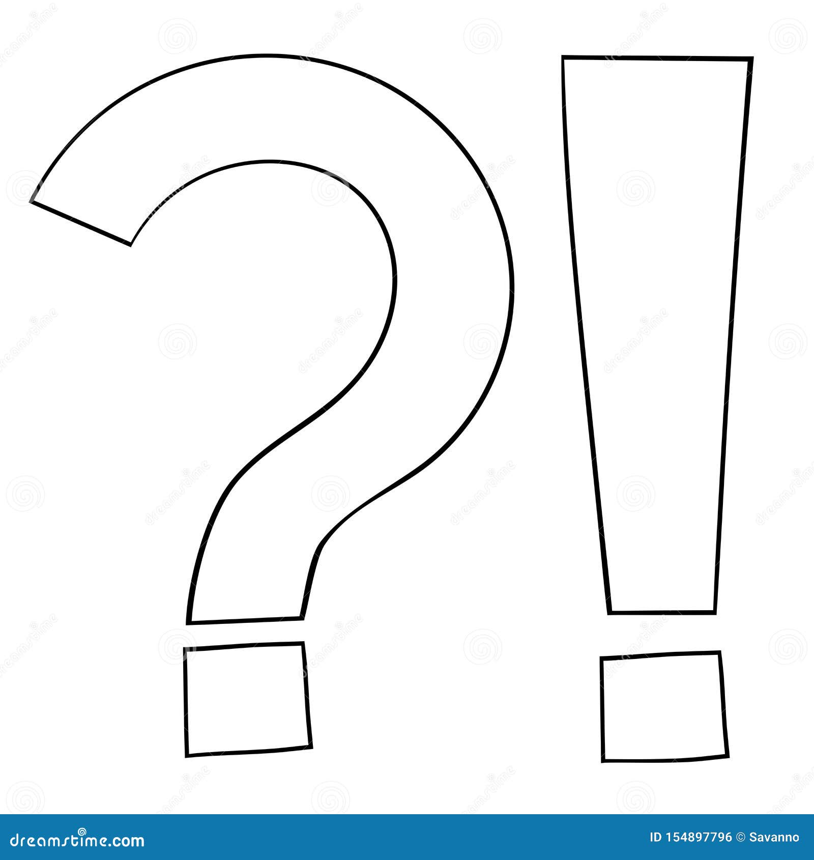 Question and Exlamation Marks. Outline Icon Stock Vector - Illustration ...