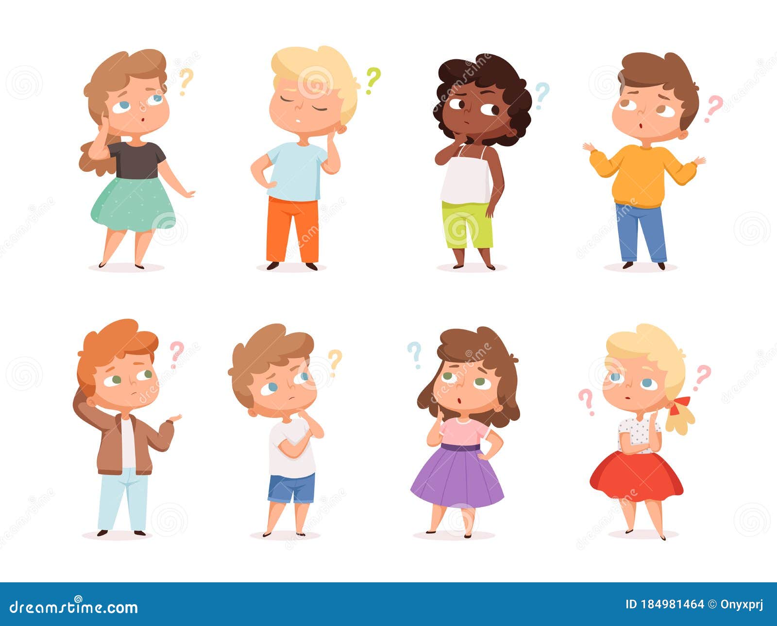 Question Expression Kids. Little Genius High Iq Teenagers with Question ...