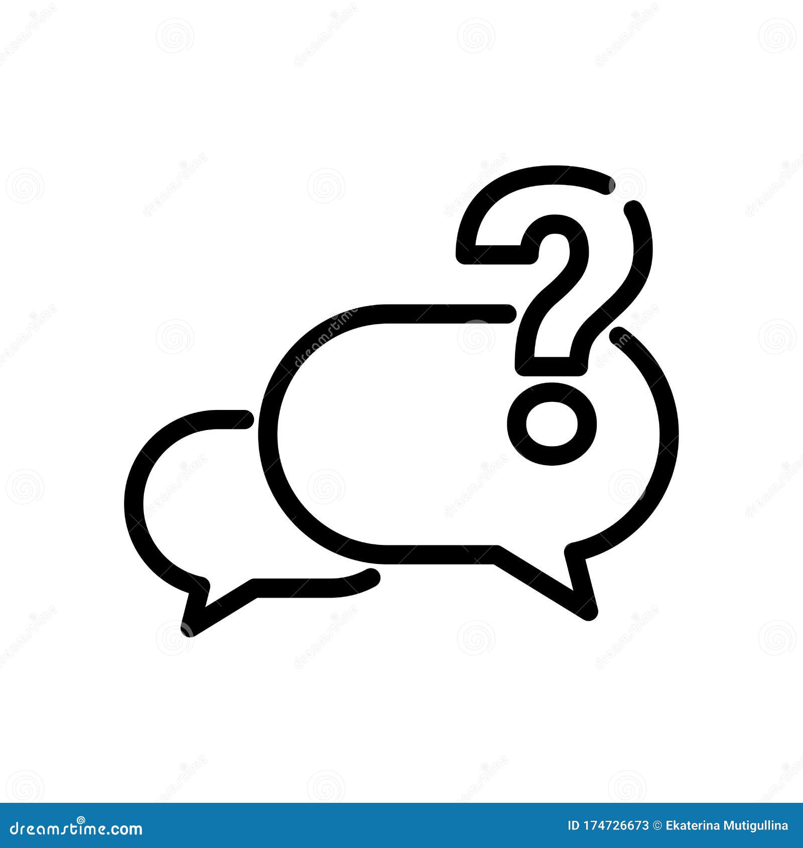 Question Faq line icon stock vector. Illustration of label - 174726673