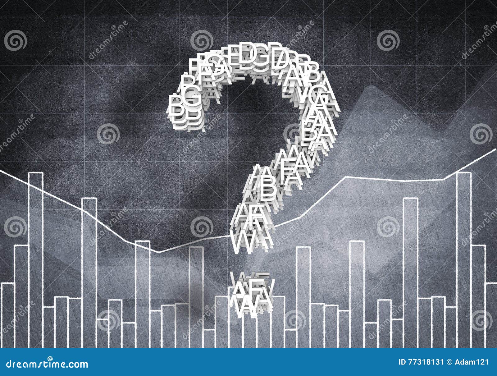 Question of Financial Growth, 3D Rendering Stock Illustration ...