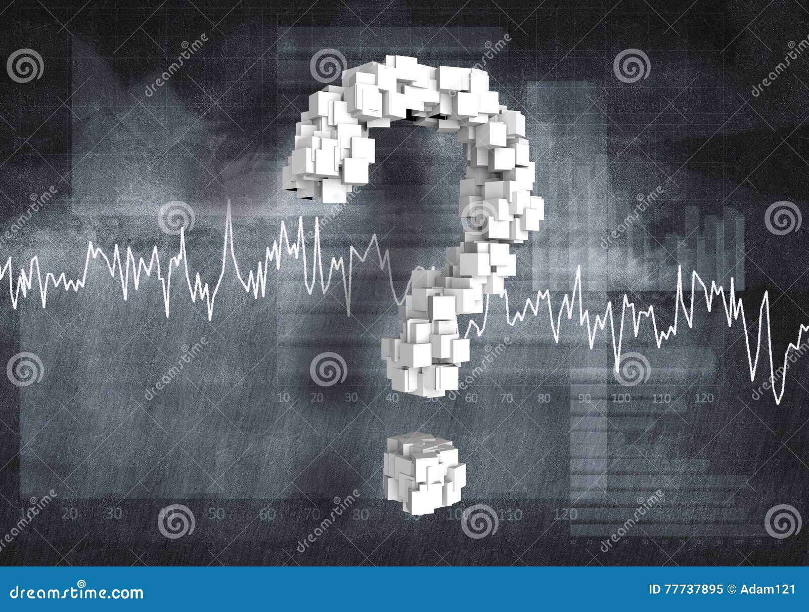 Question of Financial Growth, 3D Rendering Stock Illustration ...