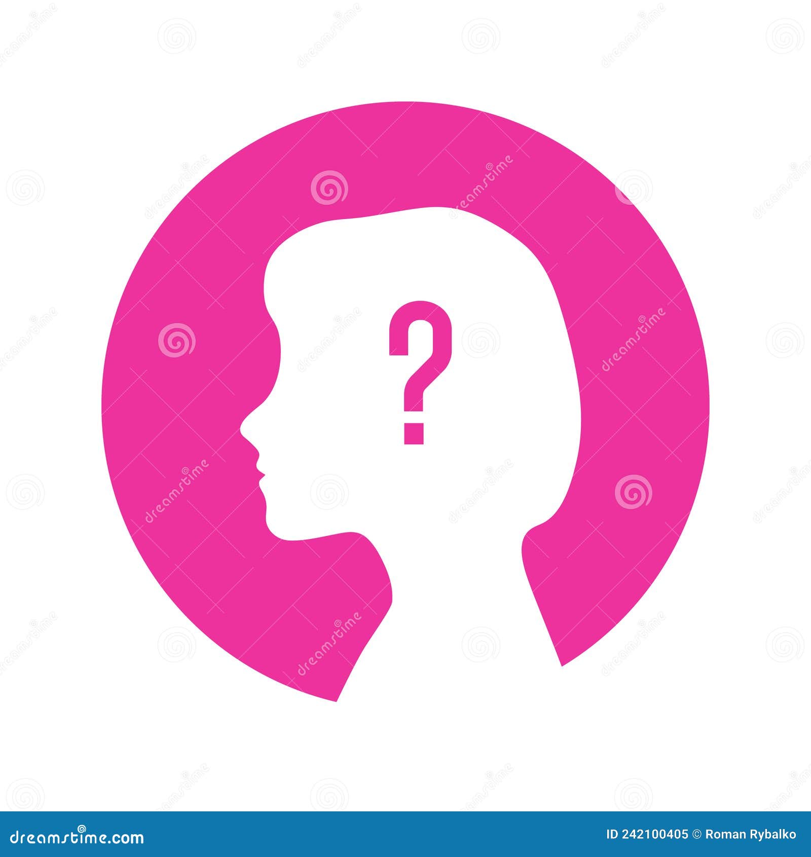 Question Girl Head Icon. Problem Solving. the Concept of Brain Activity ...