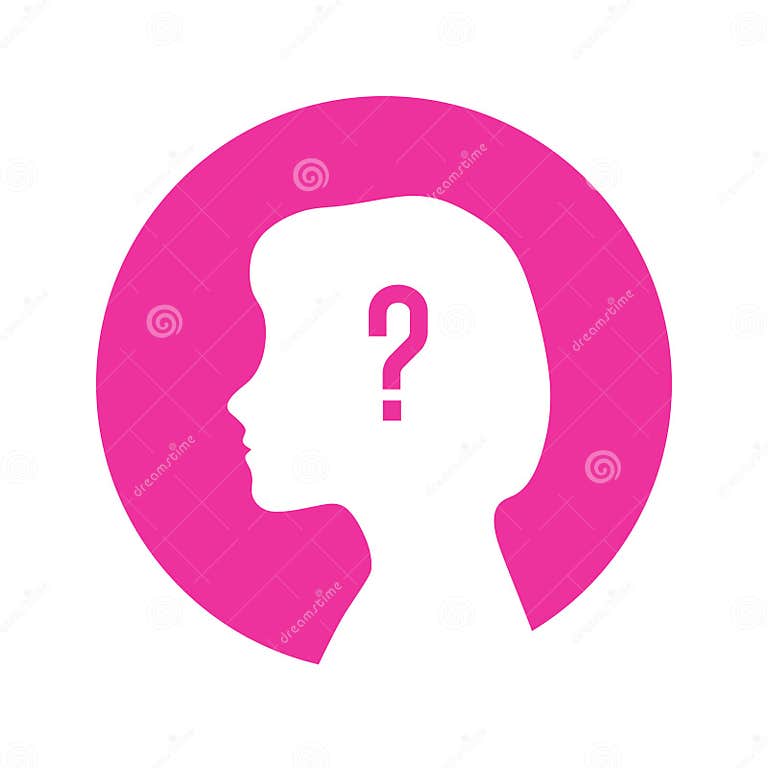 Question Girl Head Icon. Problem Solving. the Concept of Brain Activity ...