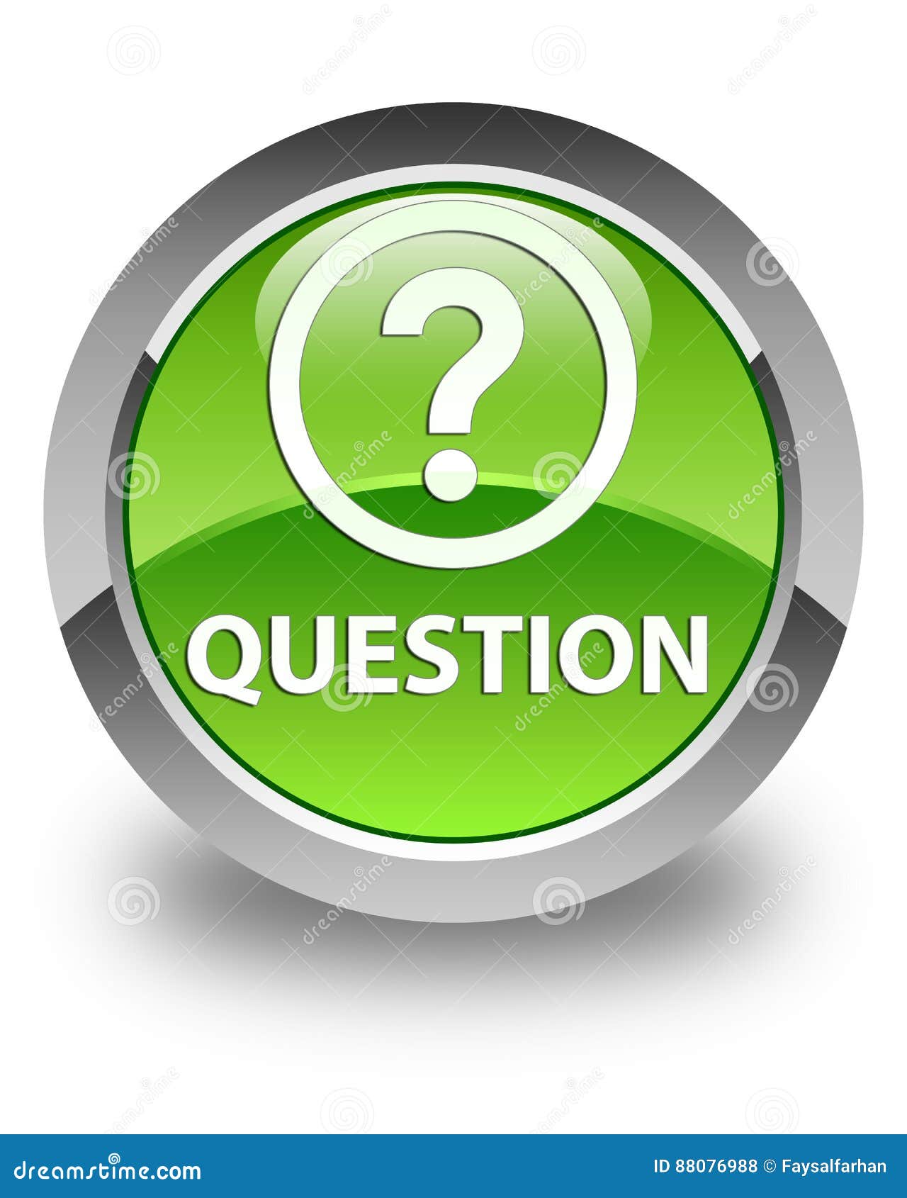 Question Glossy Green Round Button Stock Illustration - Illustration of ...