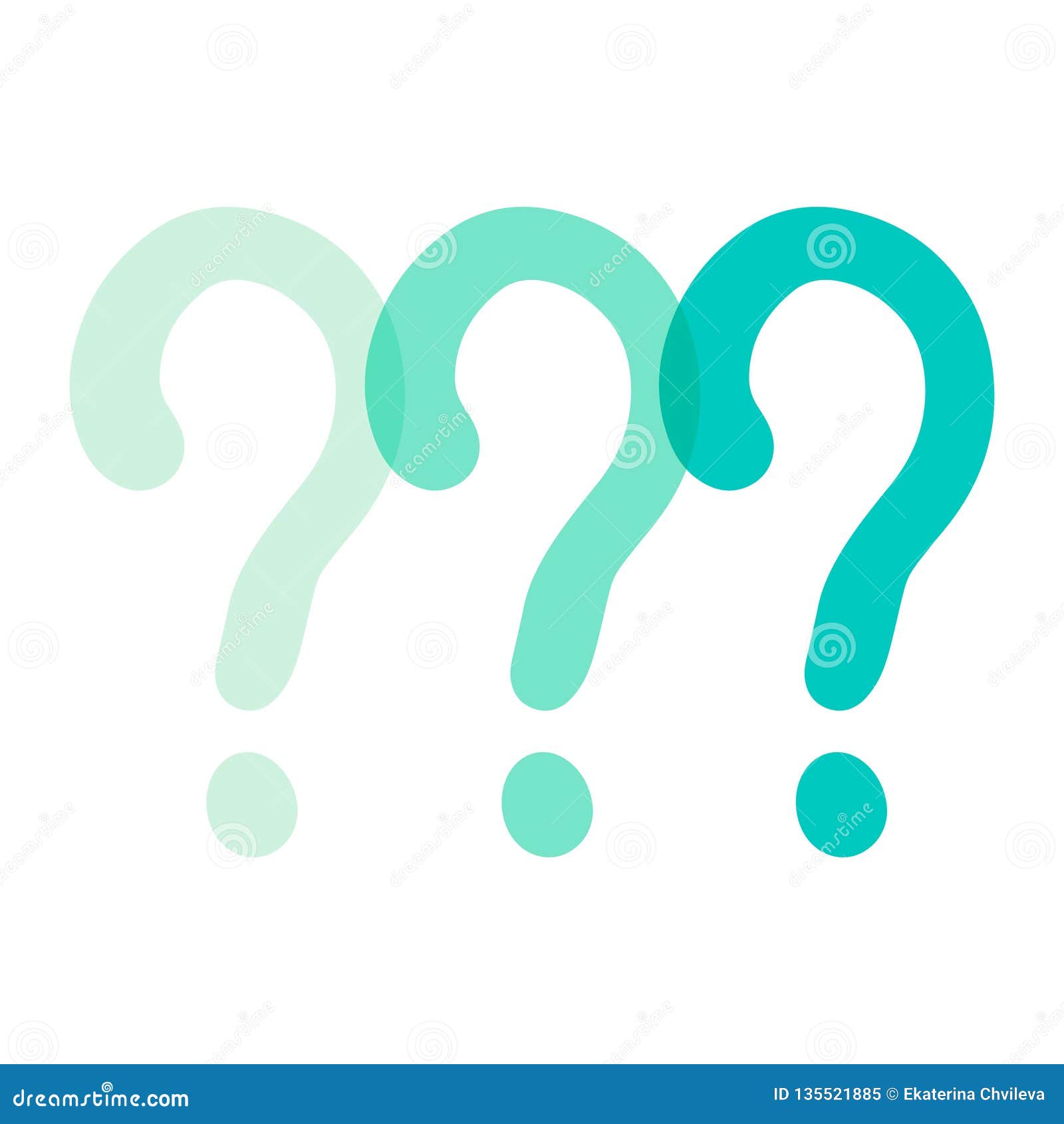 Question Hand Drawn Illustration in Blue Colors Stock Vector ...