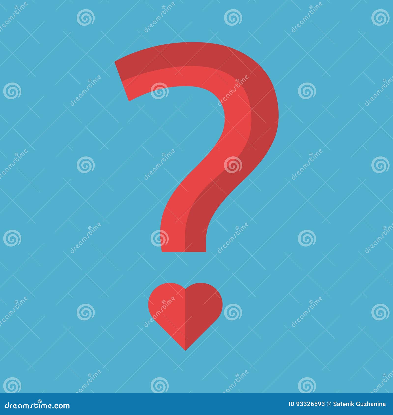 Question with Heart-shaped Point Stock Vector - Illustration of concept ...