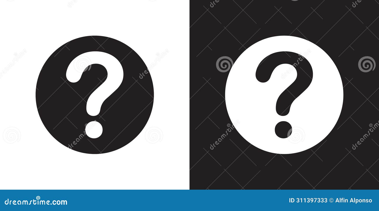 Question or Help Mark Icons Black and White Stock Vector - Illustration ...