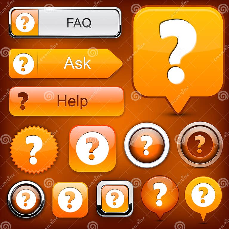 Question High-detailed Modern Buttons. Stock Vector - Illustration of ...