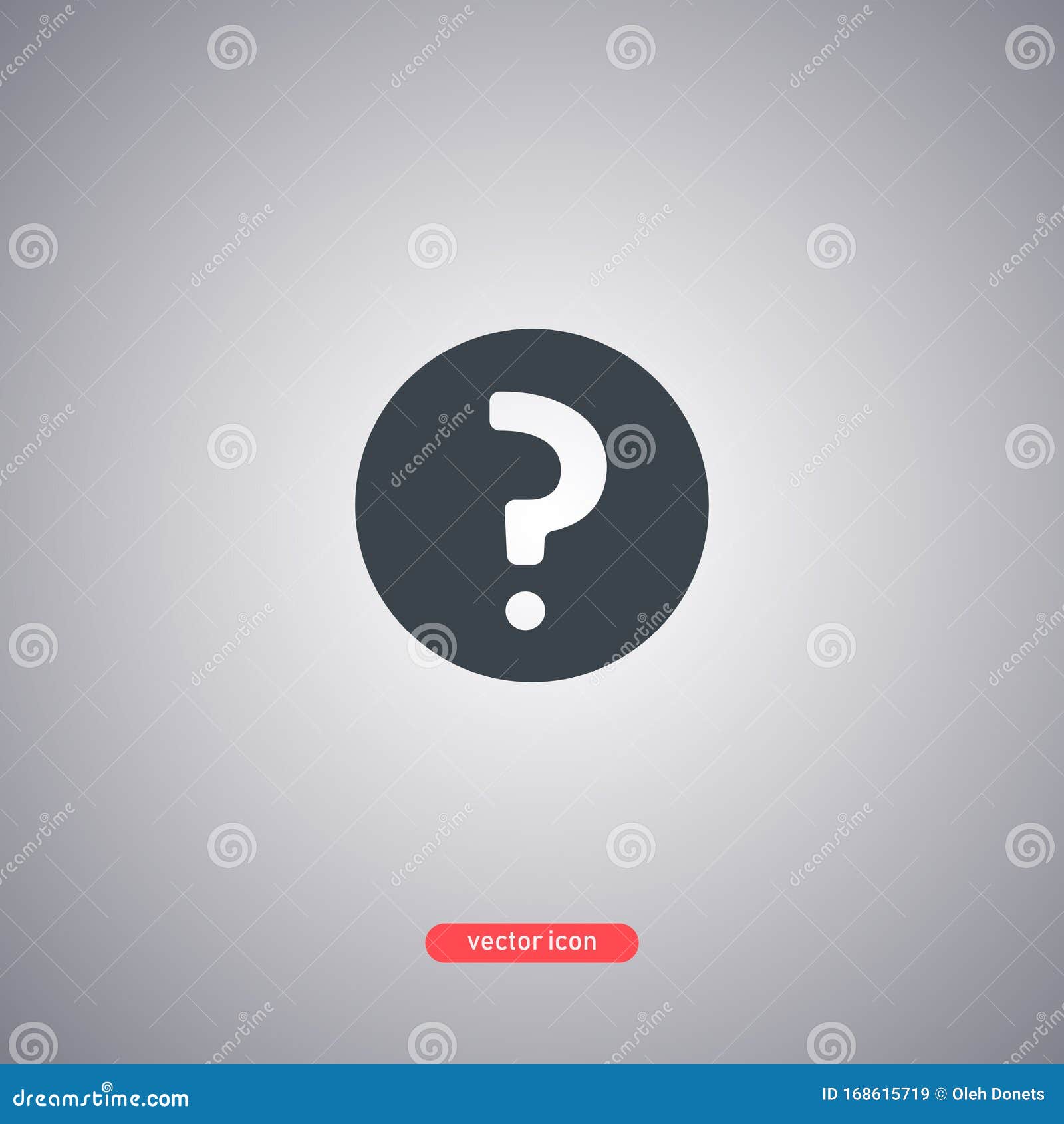Question Icon in a Circle in a Flat Style. Icon Isolated on a Gray ...