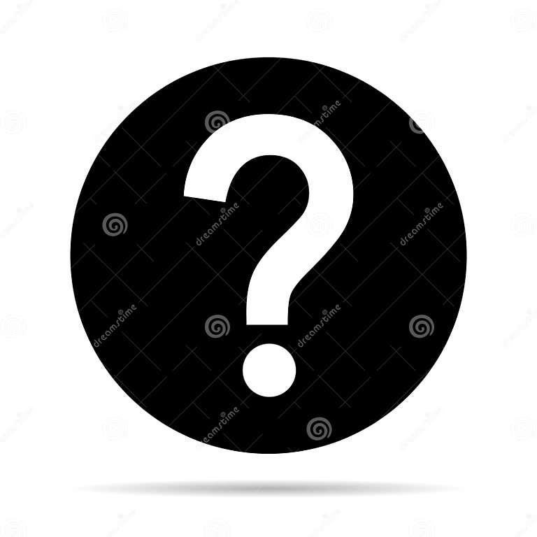 Question Icon Mark with Shadow, Help or Ask Bubble Graphic Symbol, Web ...