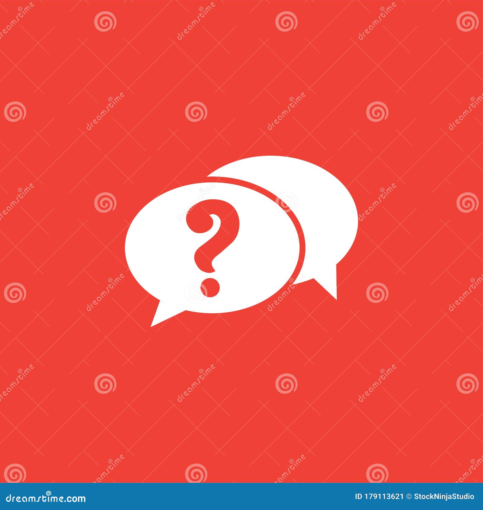 Question Icon on Red Background. Red Flat Style Vector Illustration ...